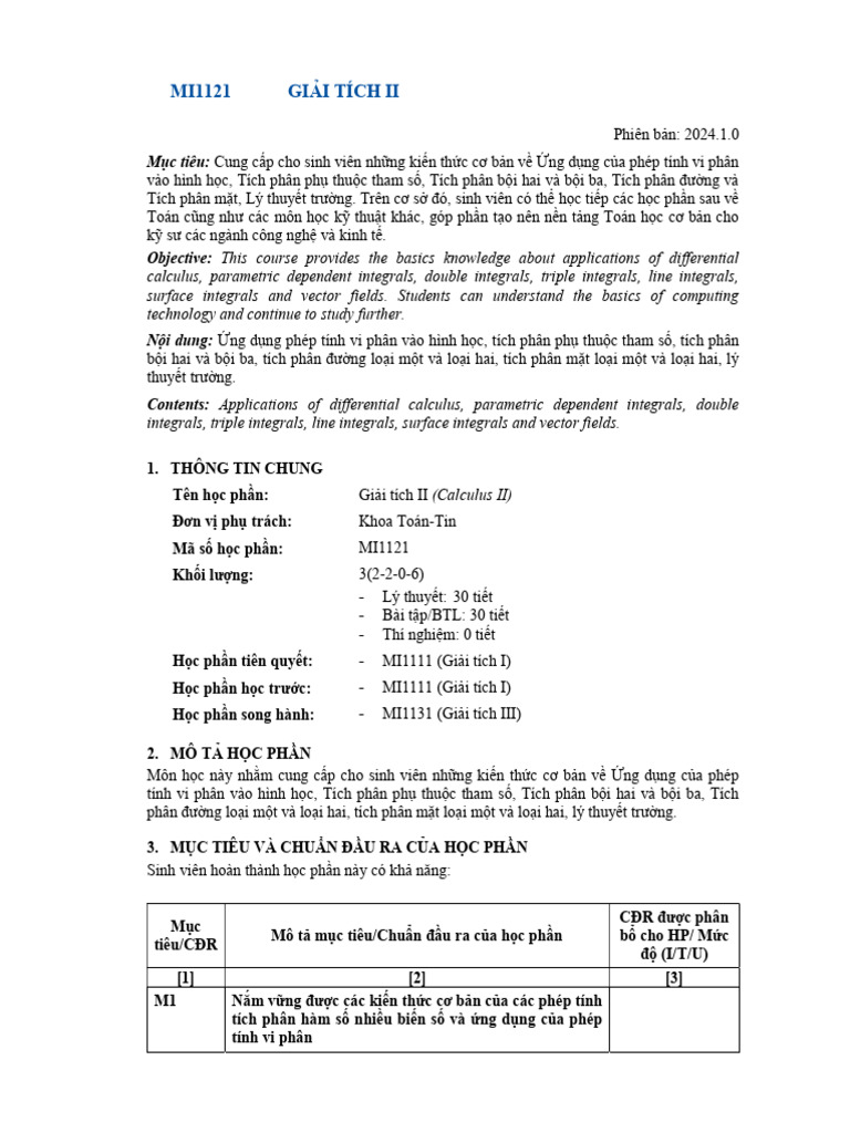 Đề cương GT2 | PDF
