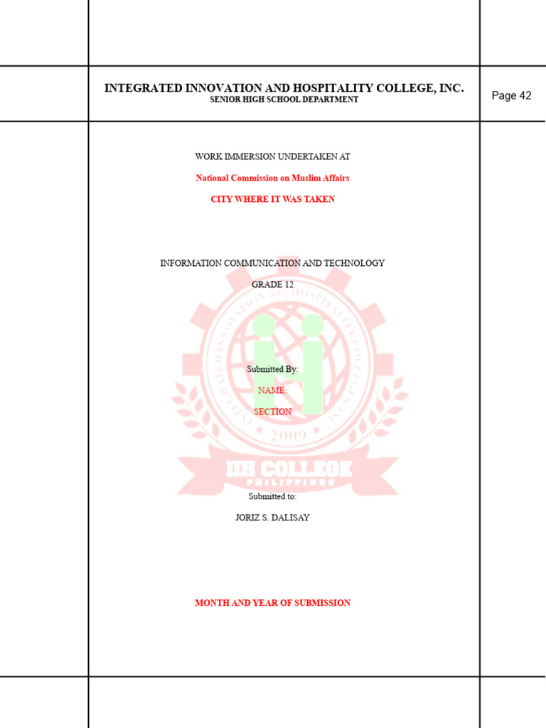 WORK IMMERSION Folio | PDF | Art