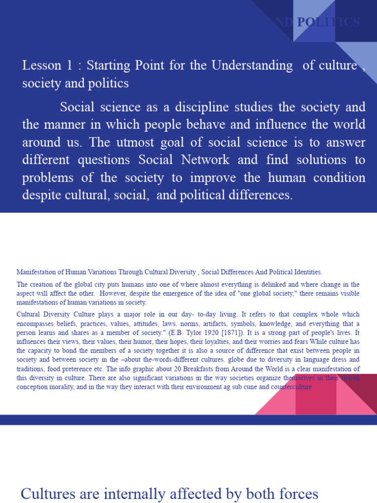Understanding Culture Society and Politics | PDF | Society | Social ...