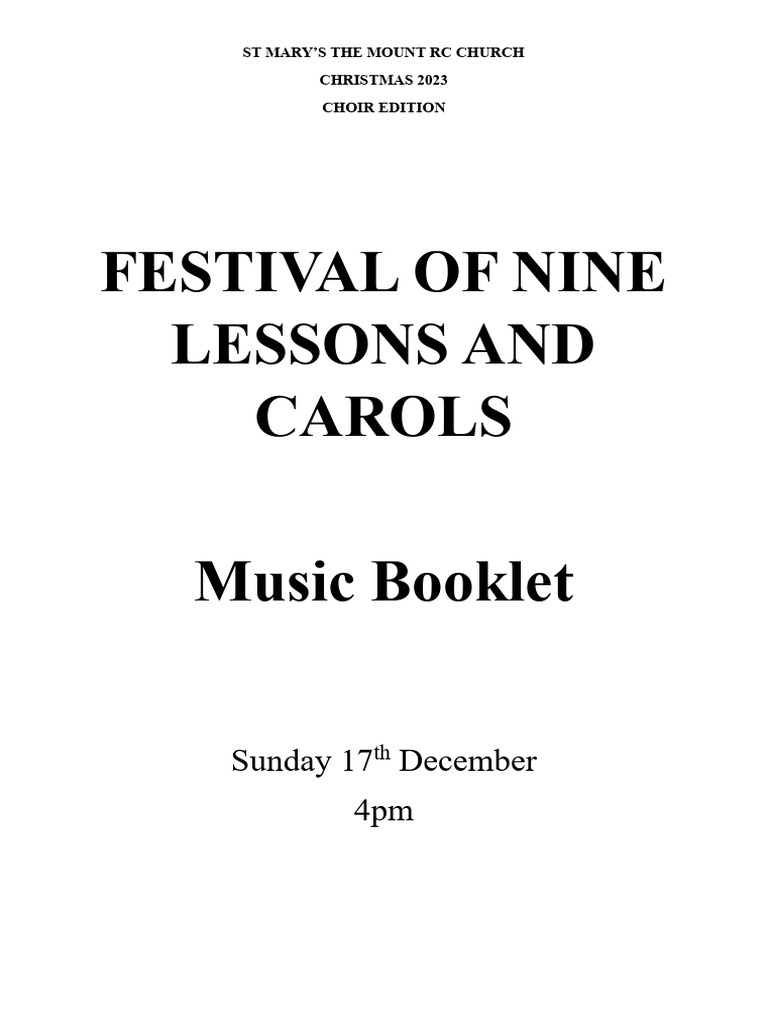Nine Lessons and Carols Service 2023 | PDF | Christmas Carols | Mary ...