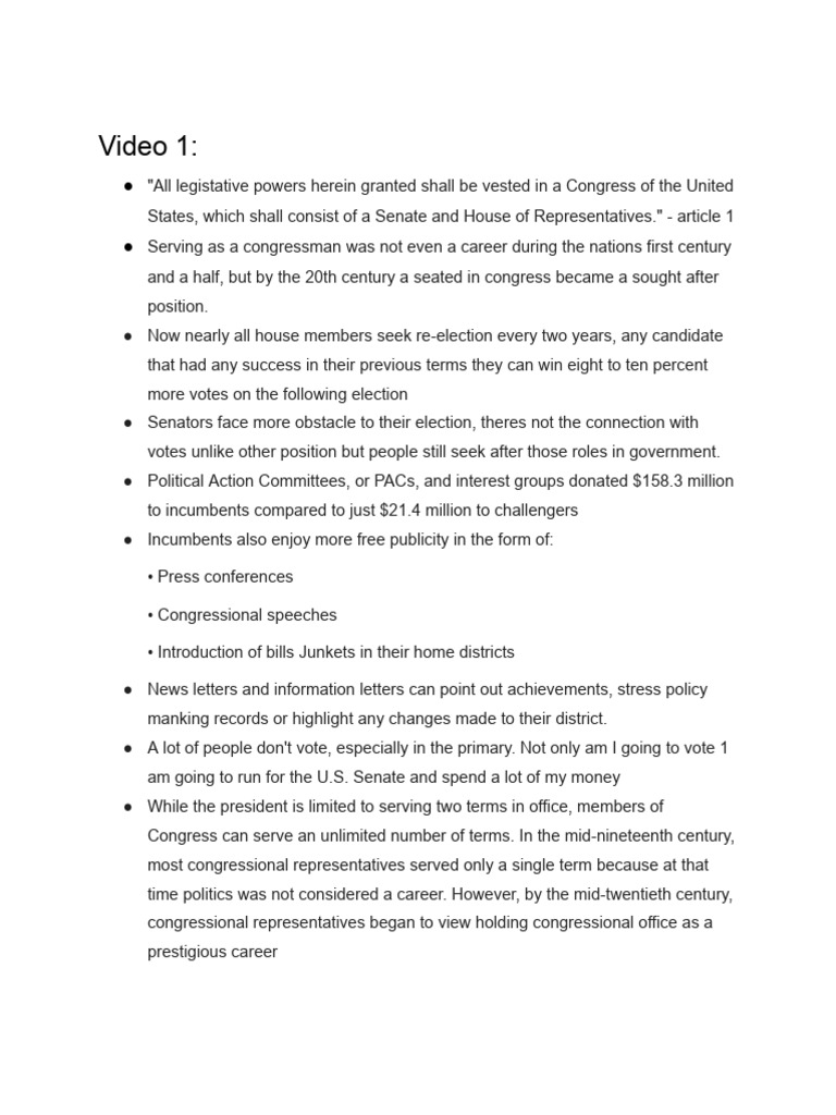 Congress Notes | PDF | United States Congress | American Government