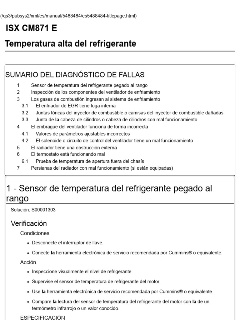 QuickServe Online - (5488484) Manual de Diagnósticos de Códigos de Falla Del ISX CM871 E ...