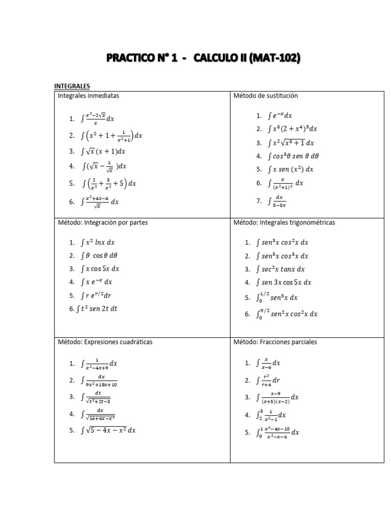 Práctica #1 - Mat 102 | PDF
