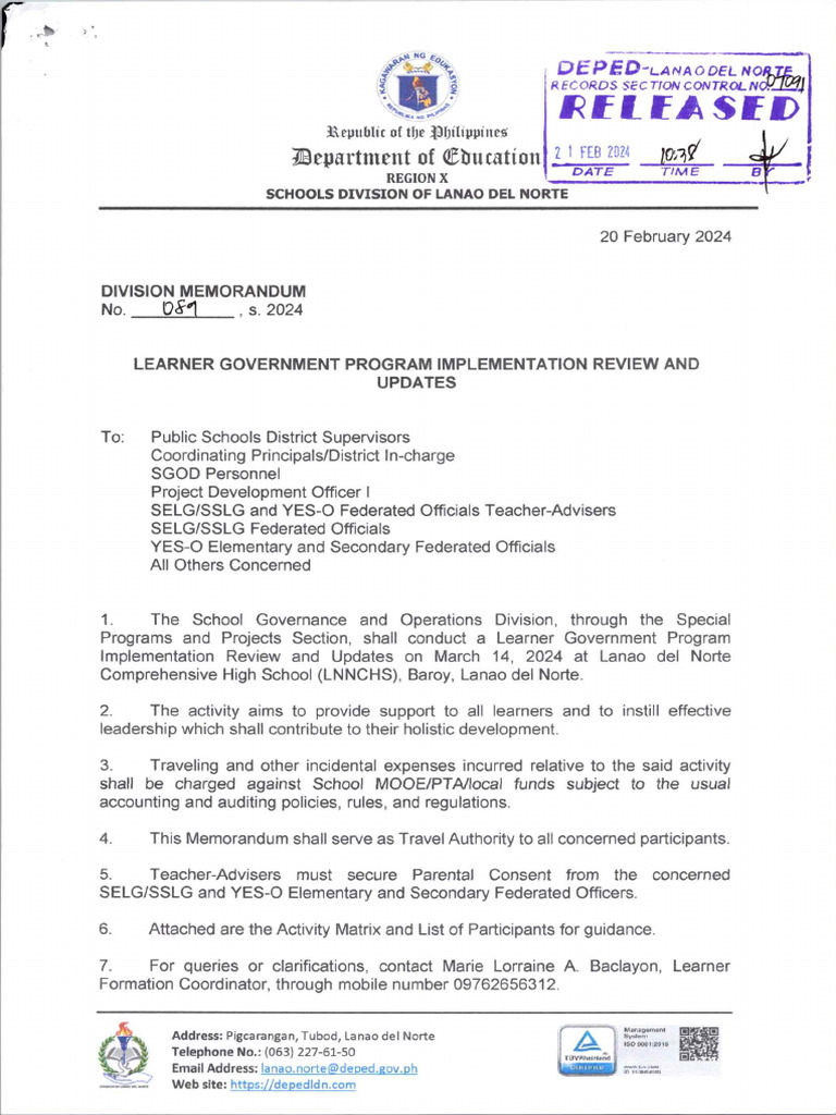 Learner Government Program Implementation Review and Updates | PDF Learner Government Program Implementation Review and Updates | PDF