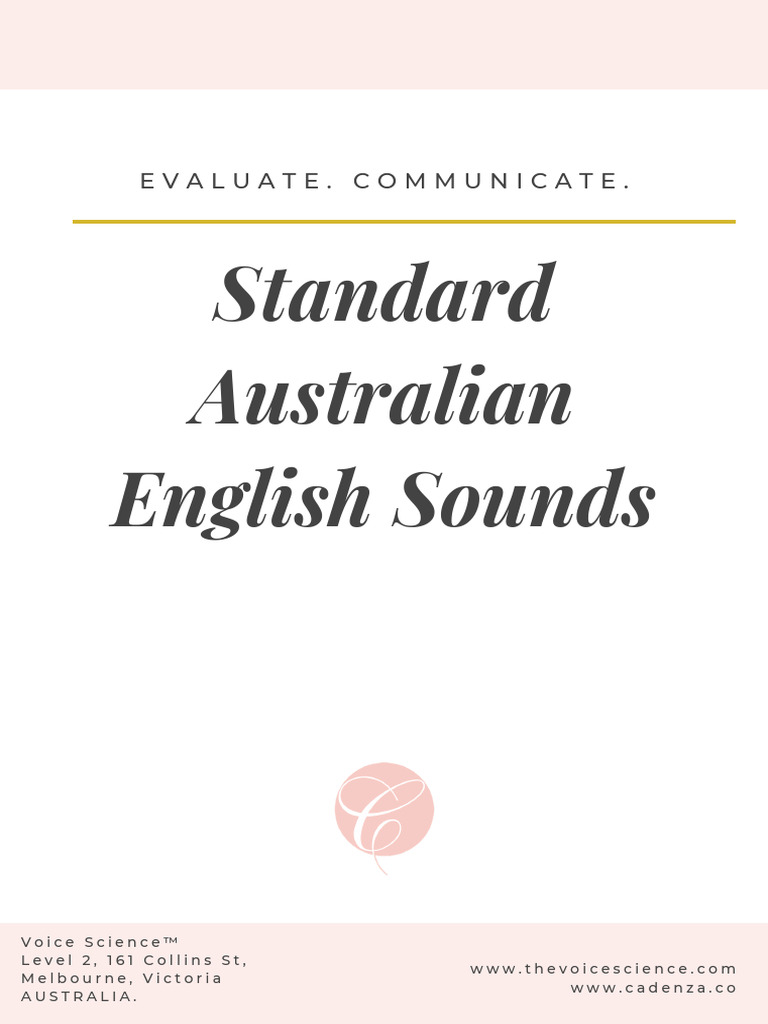 Sounds of Standard Australian English | PDF | Phonetics | English Language