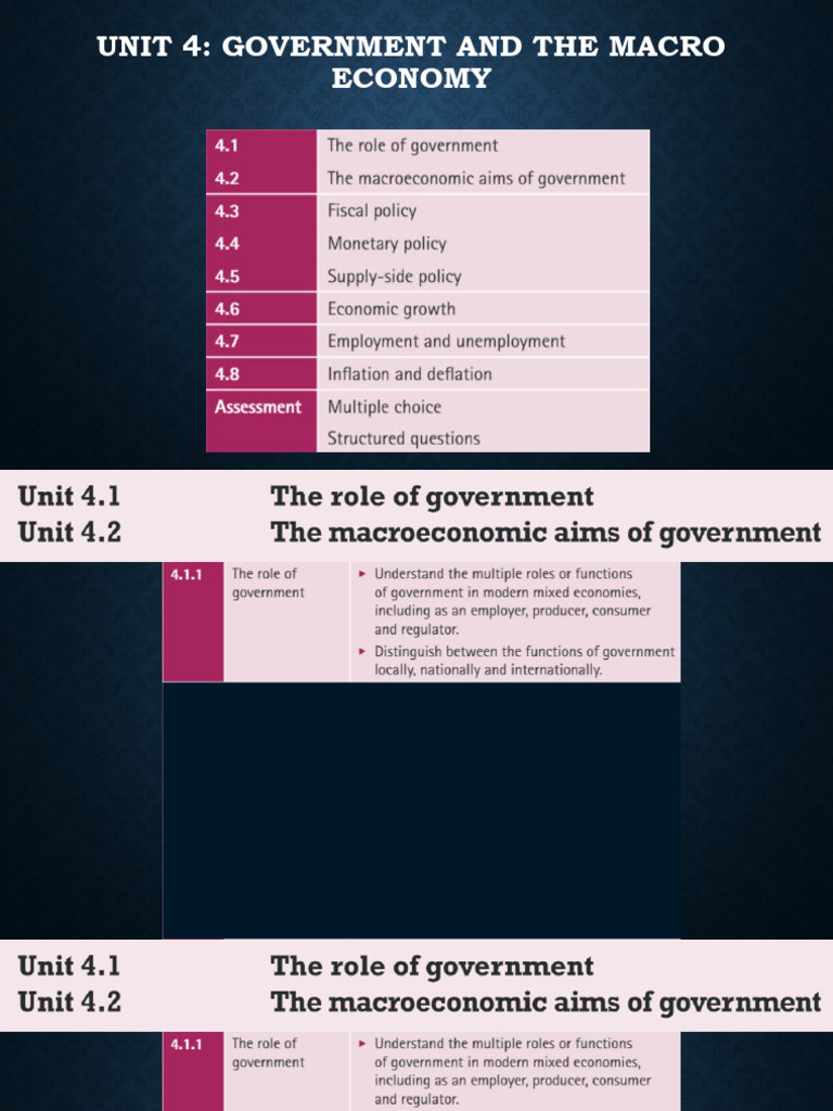 Government's Role in Macro Economy | PDF | Taxes | Fiscal Policy