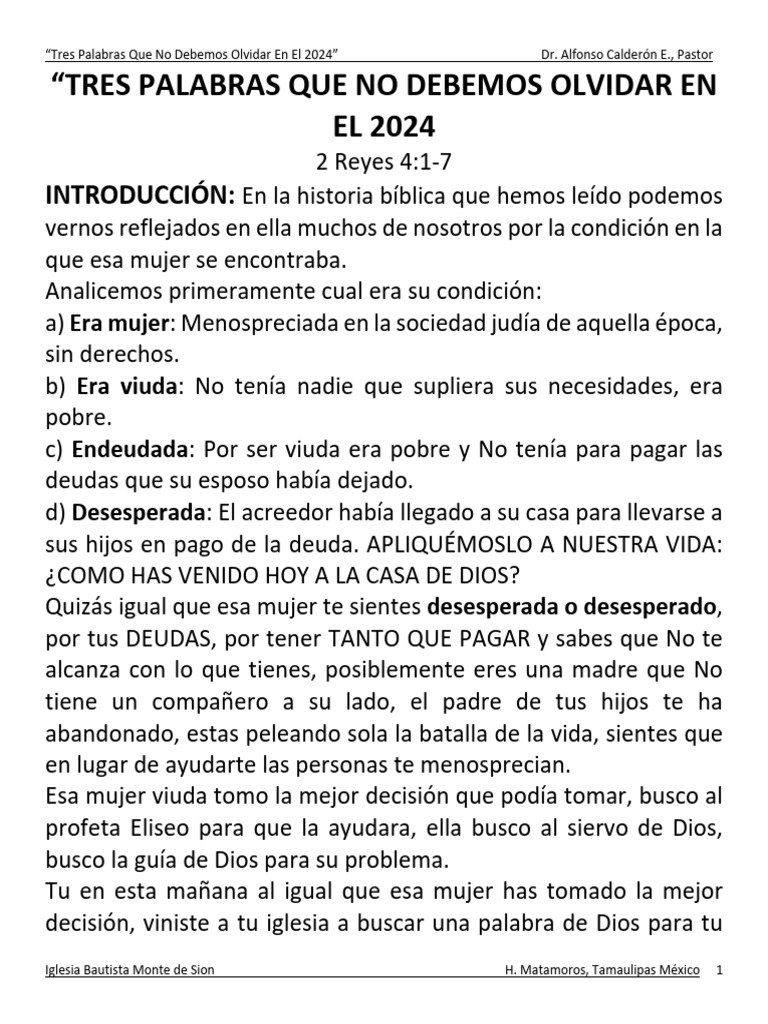 Tres Palabras Que No Debemos Olvidar en El 2024 | PDF | Derecho