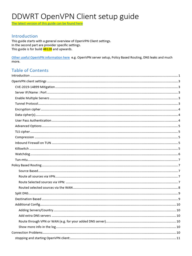 DDWRT OpenVPN Client Setup Guide v14 | PDF | Domain Name System | Ip Address