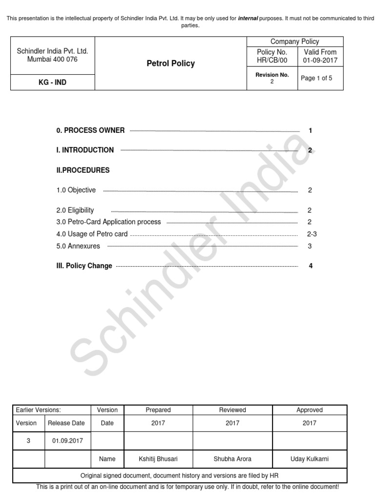 Petro Card Policy | PDF | Business