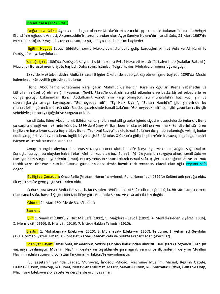 İsmai̇l Safa | PDF
