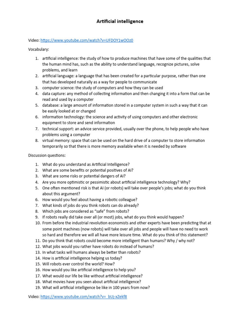 AI Discussion for Tech Enthusiasts | PDF | Artificial Intelligence ...