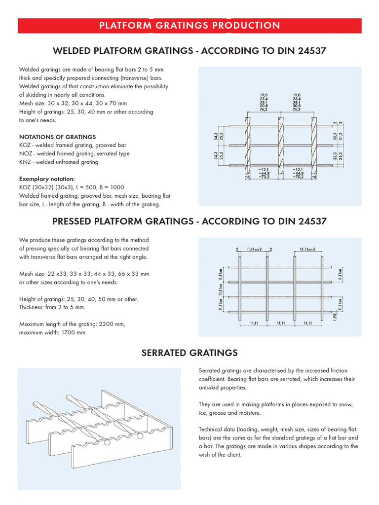 Grate Floors Din 24537-P | PDF | Secondary Sector Of The Economy | Building Engineering