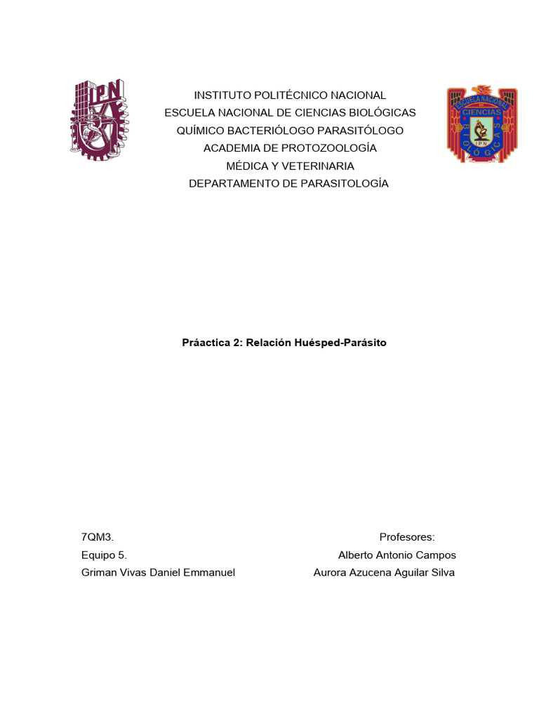 Relación Huésped-Parásito en Protozoología | PDF | Plasmodium | Parasitismo