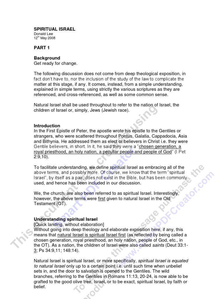 Spiritual Israel PT 1 | PDF | Gentile | Jesus