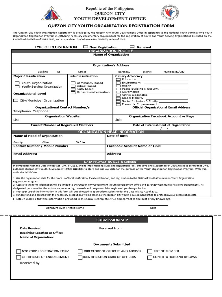 LYORP Registration Form | PDF | Information Privacy | Privacy