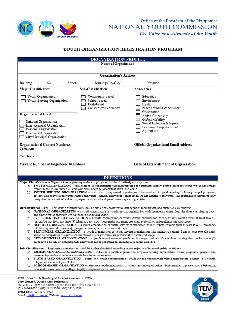YORP Registration Guidelines and Form | PDF | Government | Justice