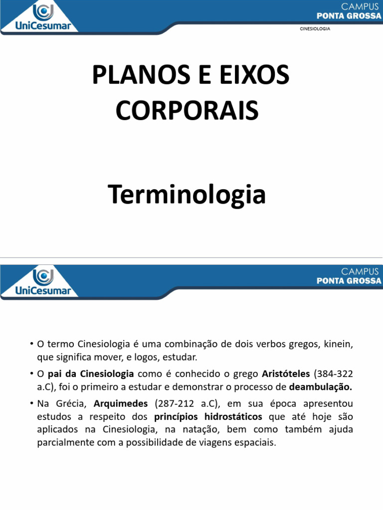Planos e Eixos PDF | PDF | Anatomia | Movimentos anatômicos