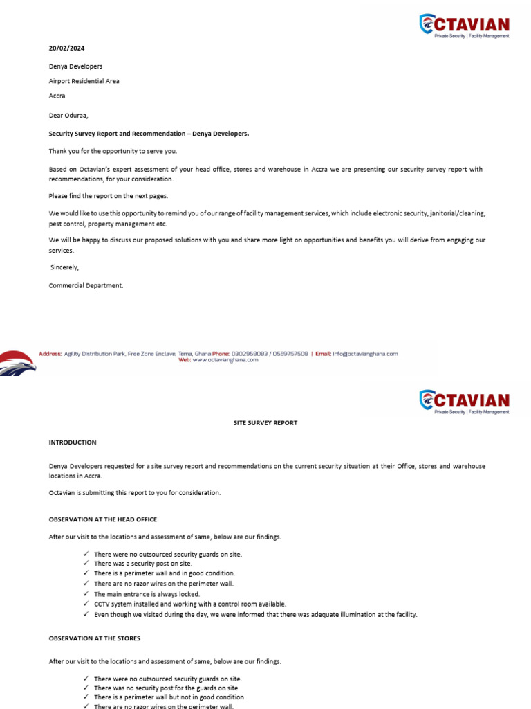 Security Survey Report | Download Free PDF | Access Control