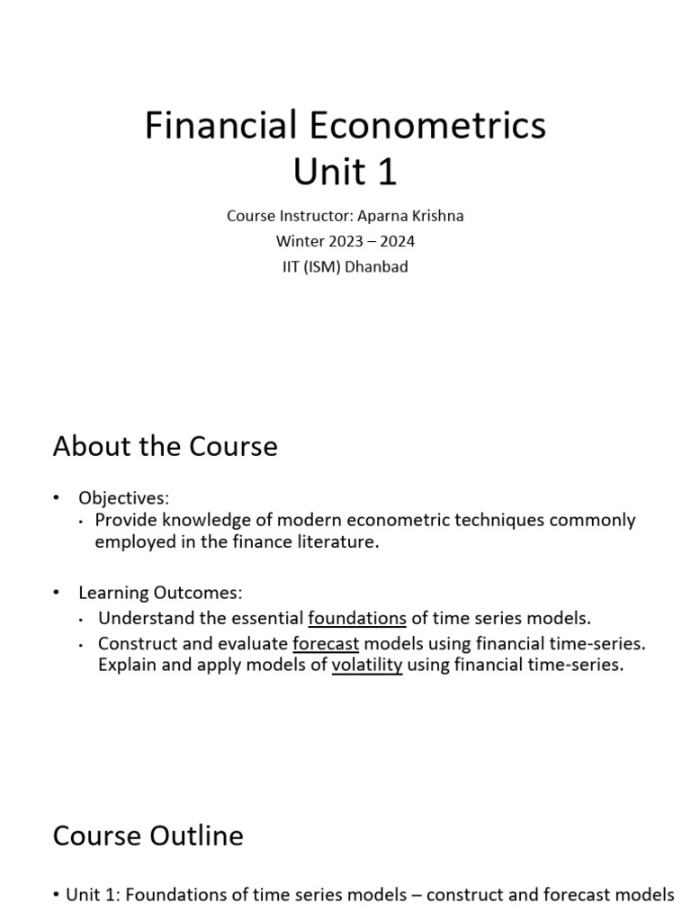 Unit 1 - Part 1 | PDF | Errors And Residuals | Regression Analysis