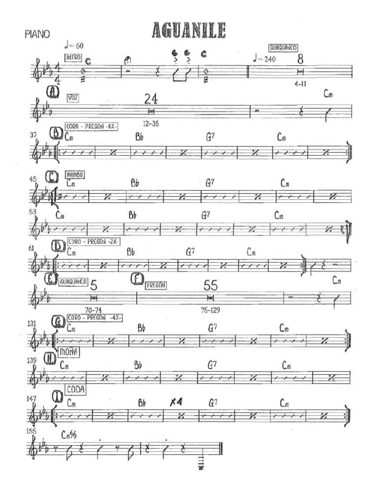 Aguanile - Piano | PDF