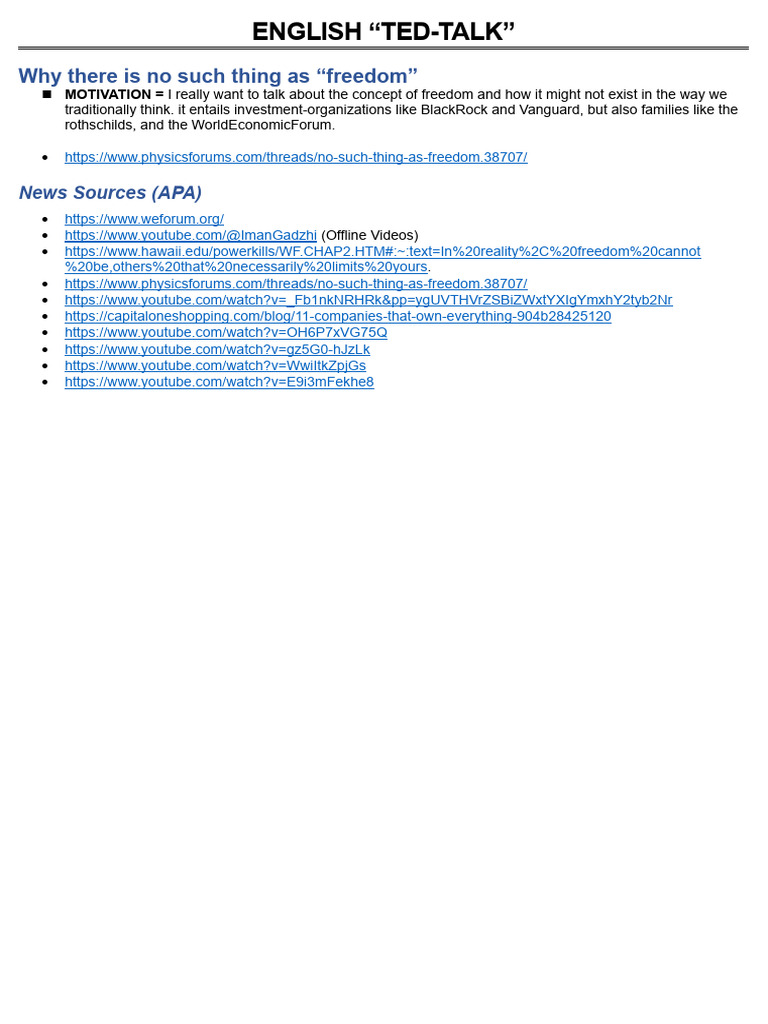 English "Ted-Talk" About Why There Is No Such Thing As The Concept ...
