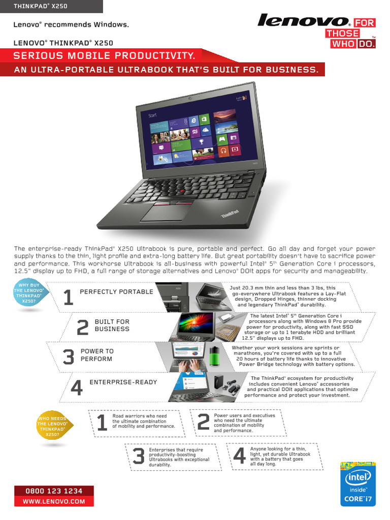 ThinkPad X250 | PDF | Laptop | Lenovo