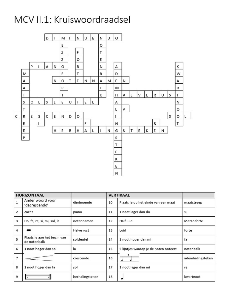 MCV 2.1 Kruiswoordraadsel - Oplossing | PDF