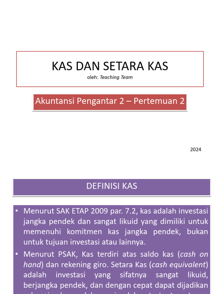 Kas Dan Setara Kas 2024 | PDF