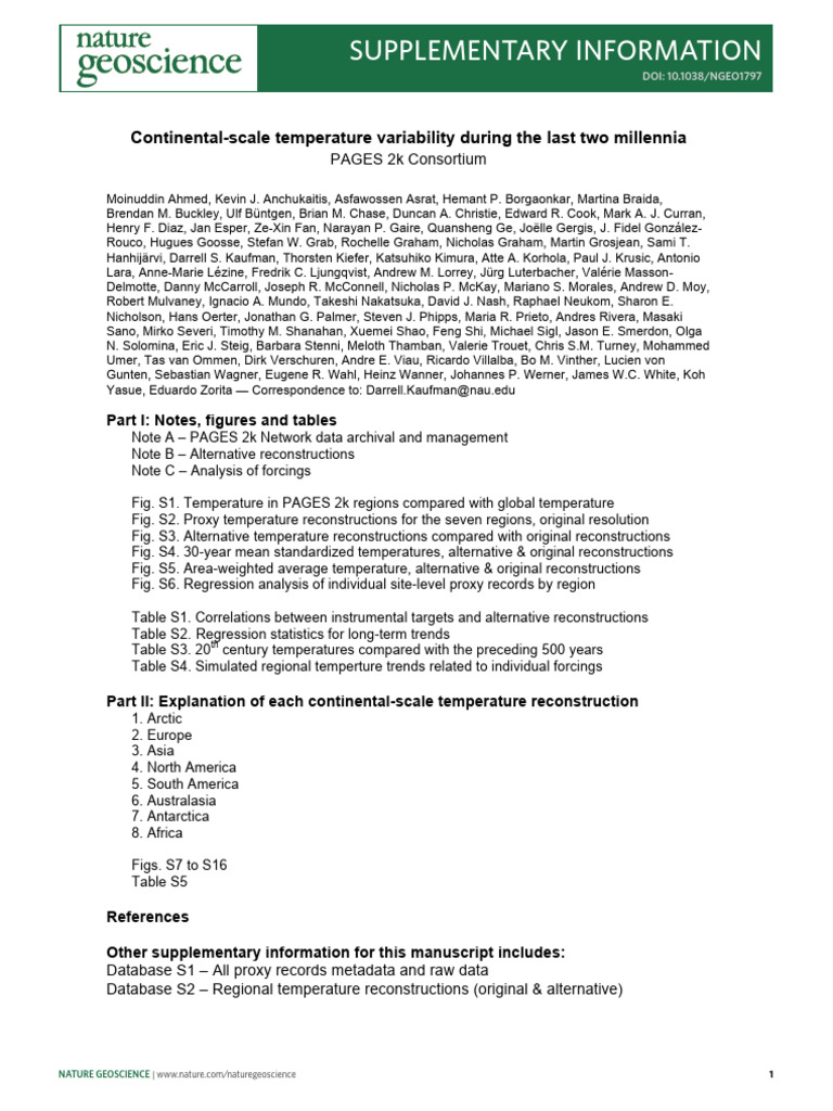 PAGES 2k NGEO Supplement | PDF | General Circulation Model | Variance