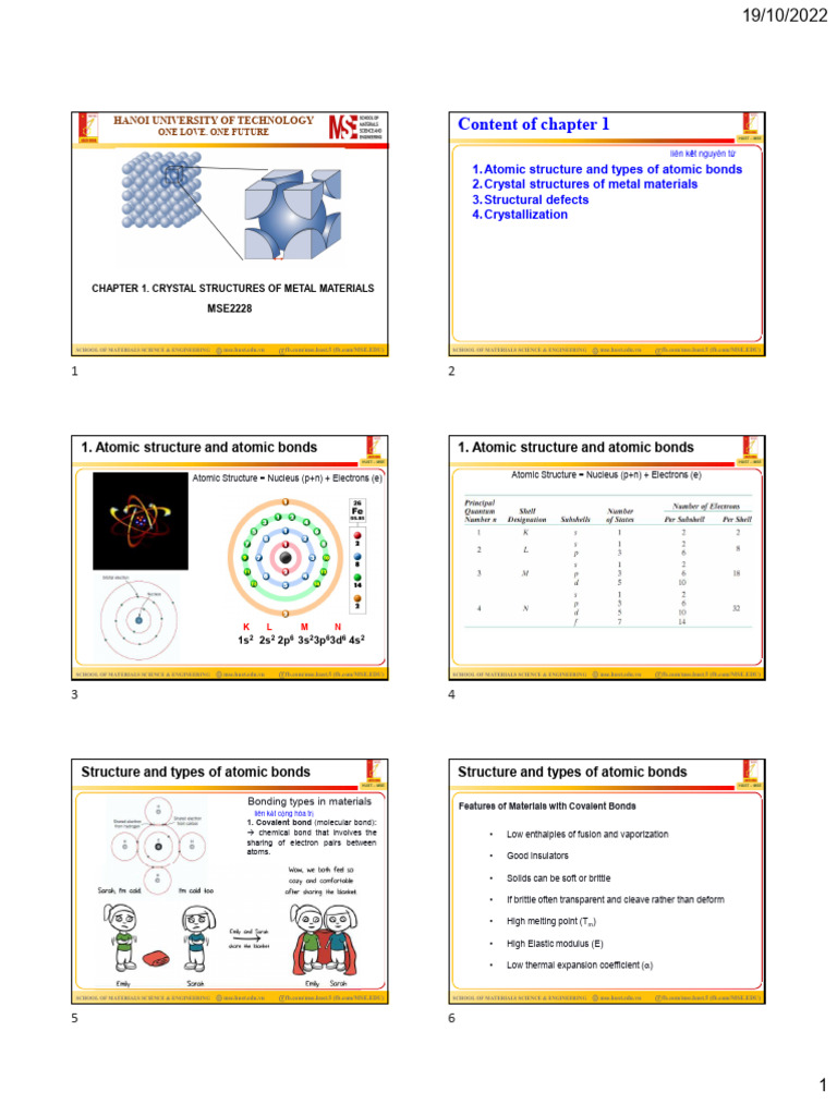 Ch1. Crystal Structures of Metal | PDF | Crystal Structure | Chemical Bond