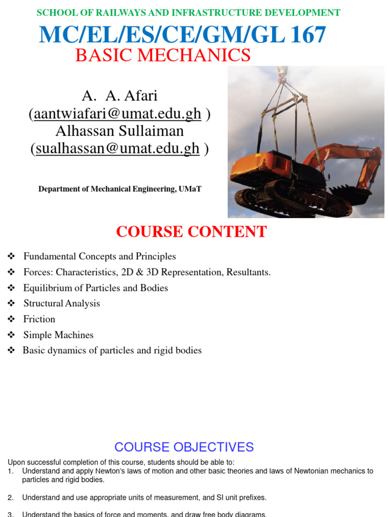 Basic Mechanics-167 Unit1intro | PDF | Force | International System Of ...