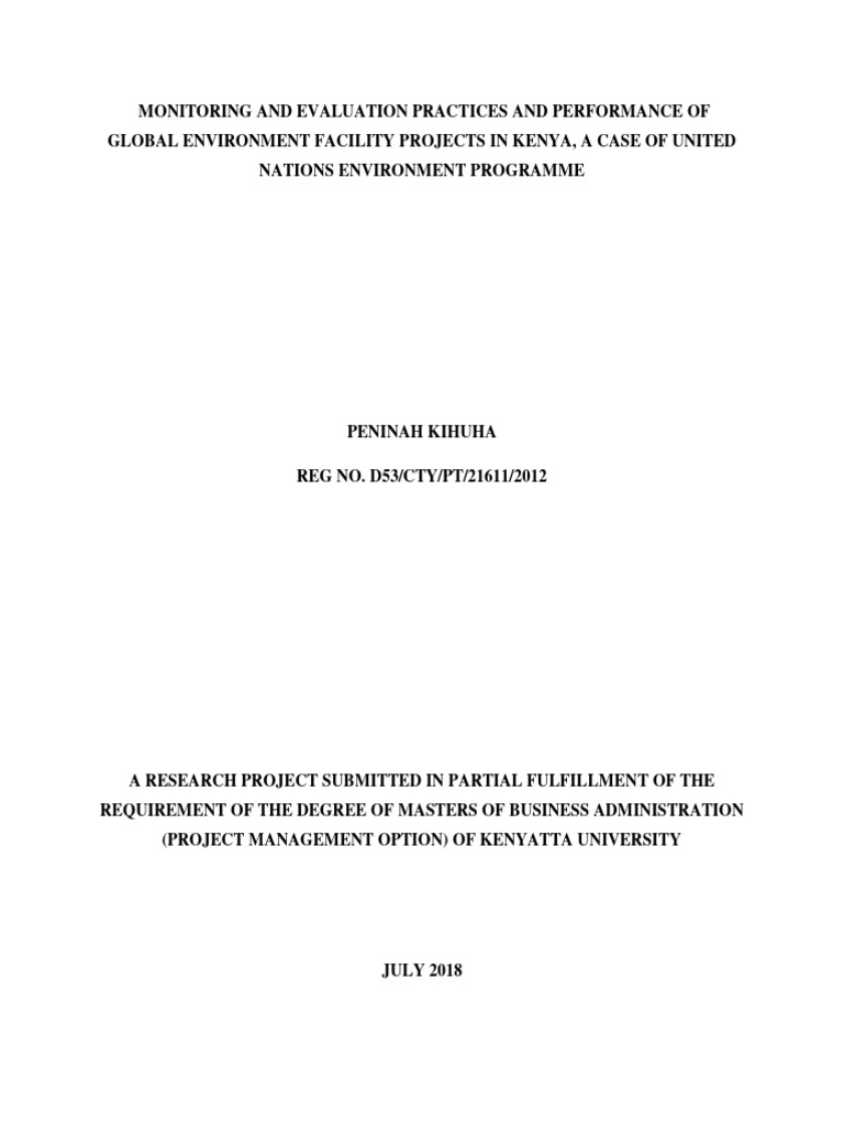 Monitoring And Evaluation Practices And Performance Of Pdf Evaluation Statistics