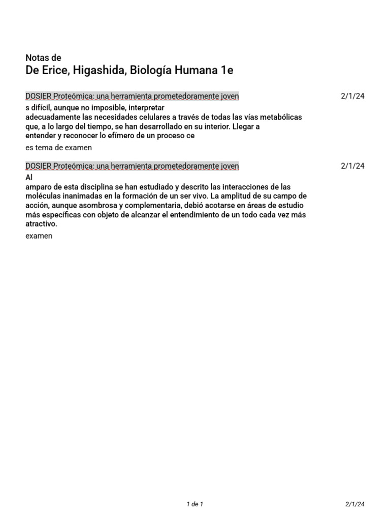 De Erice, Higashida, Biología Humana 1e-Notes | PDF | Ciencia y matemáticas