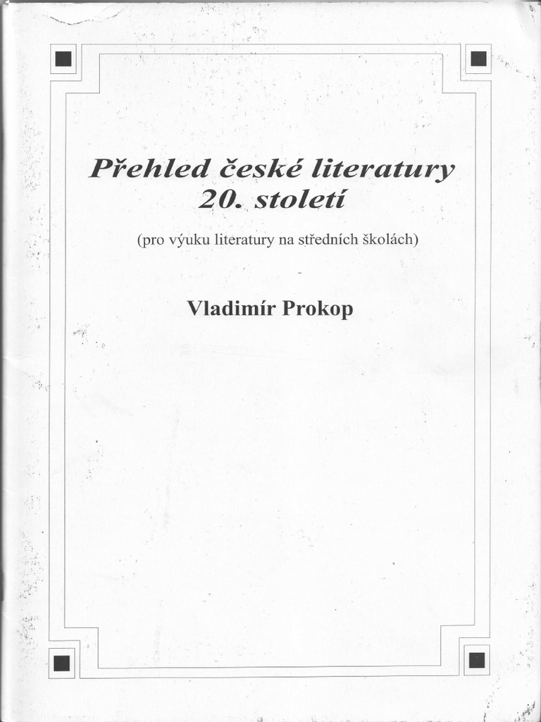 Prokop V Prehled Ceske Literatury 20 Stoleti | PDF