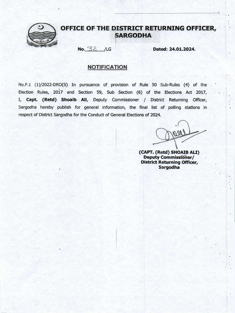NA-84 Sargodha Polling Stations List | PDF | Social Institutions ...