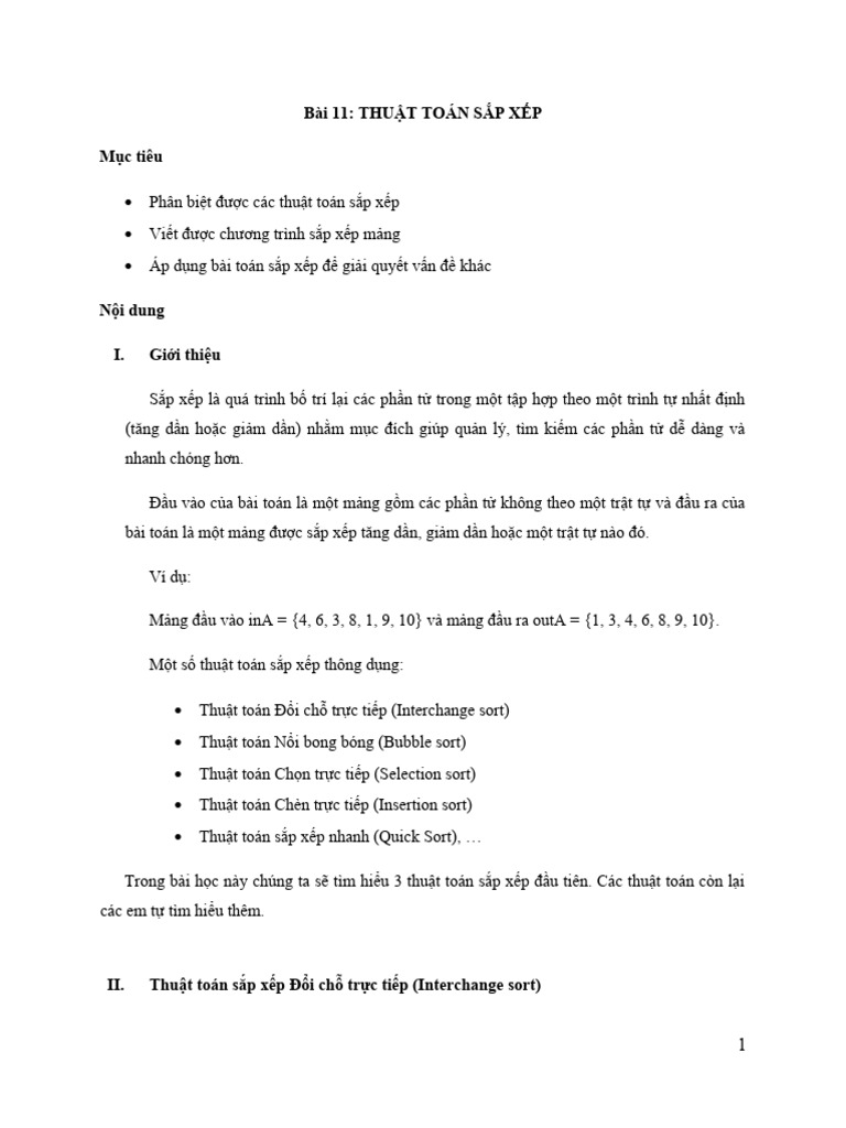 Thuật toán sắp xếp | PDF