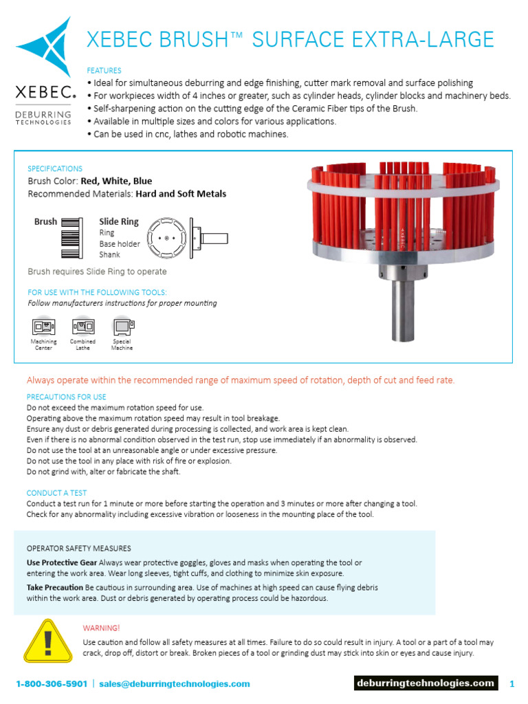 XEBEC Technical Brush-Extra-Large | PDF | Grinding (Abrasive Cutting ...