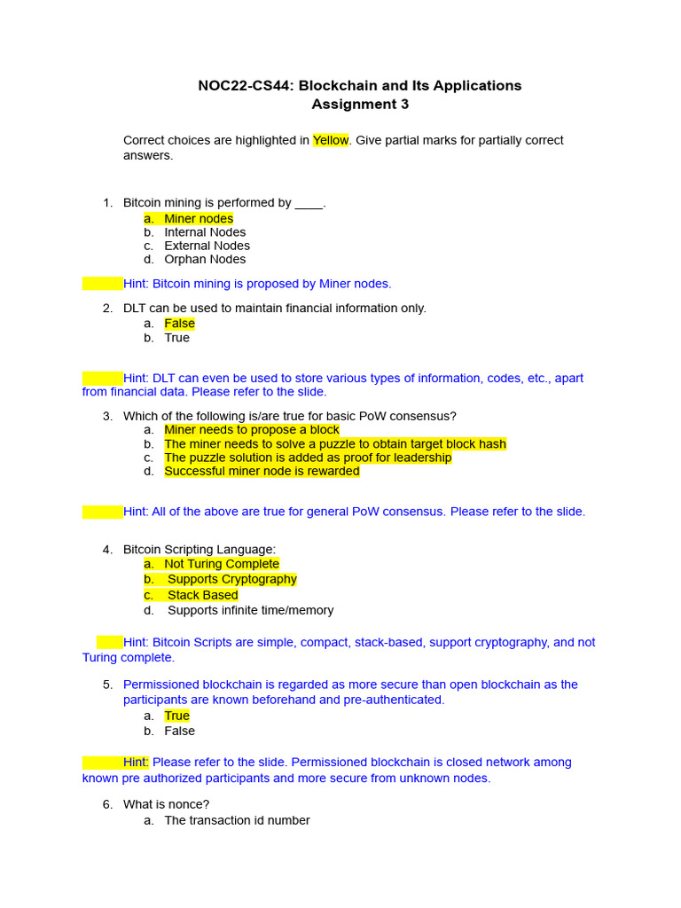 Assignment - 3 Solution | PDF | Bitcoin | Cryptography Assignment - 3 Solution | PDF | Bitcoin | Cryptography