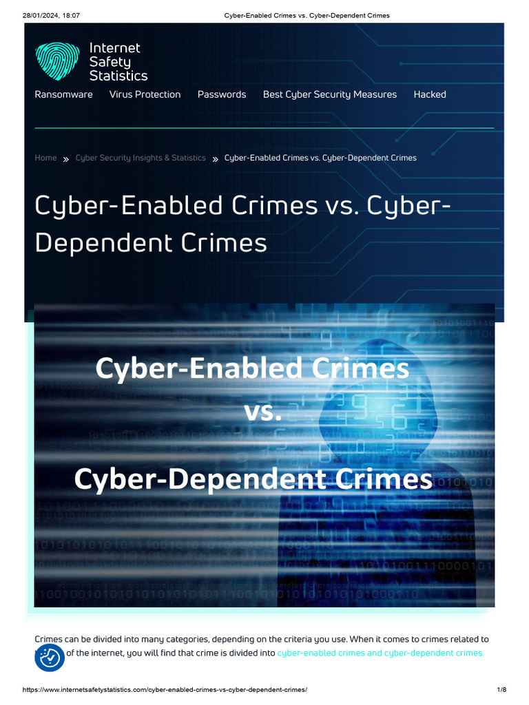Cyber-Enabled Crimes vs. Cyber-Dependent Crimes | PDF | Cybercrime ...