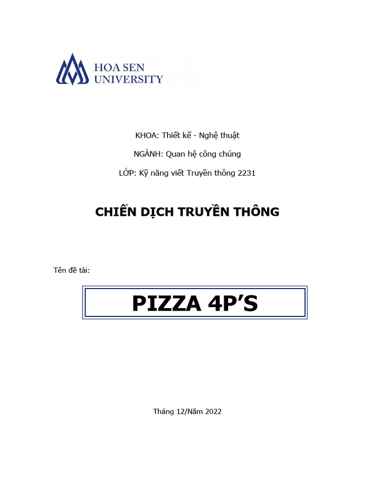 Pizza 4Ps 1 | PDF