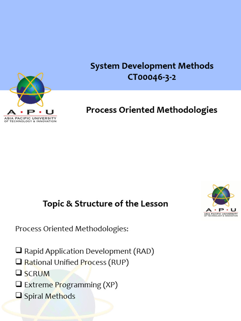Process Oriented System Development Methods | PDF | Scrum (Software ...