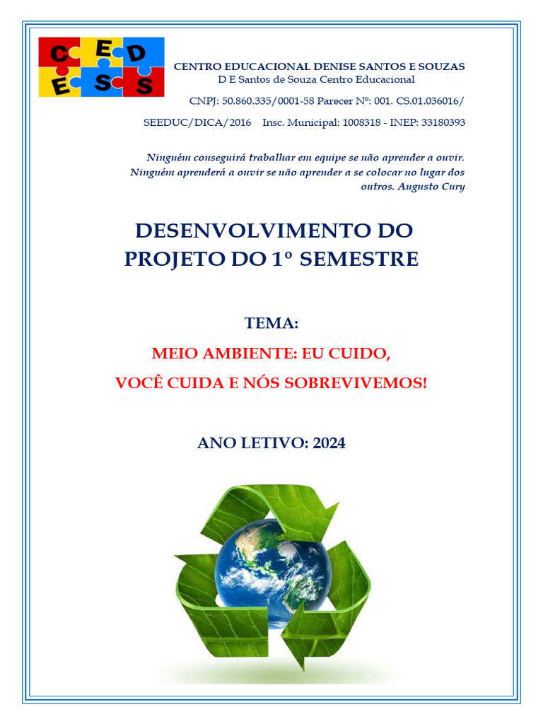 Projeto Meio Ambiente | PDF | Ambiente natural | Vida