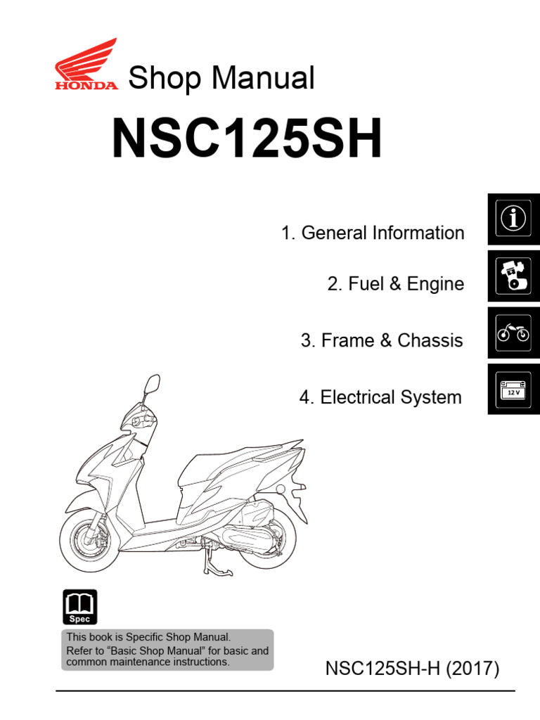 SM Nsc125 Elite Repa. | PDF | Motor Oil | Piston