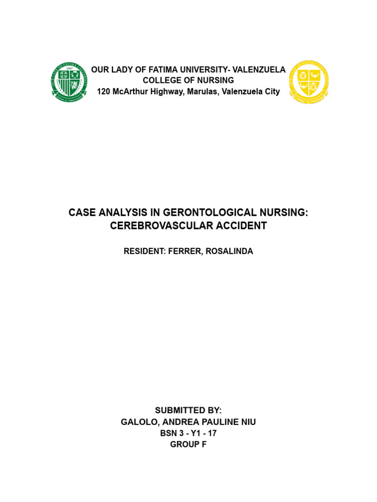 Case Study - Galolo Andrea | PDF | Stroke | Ischemia