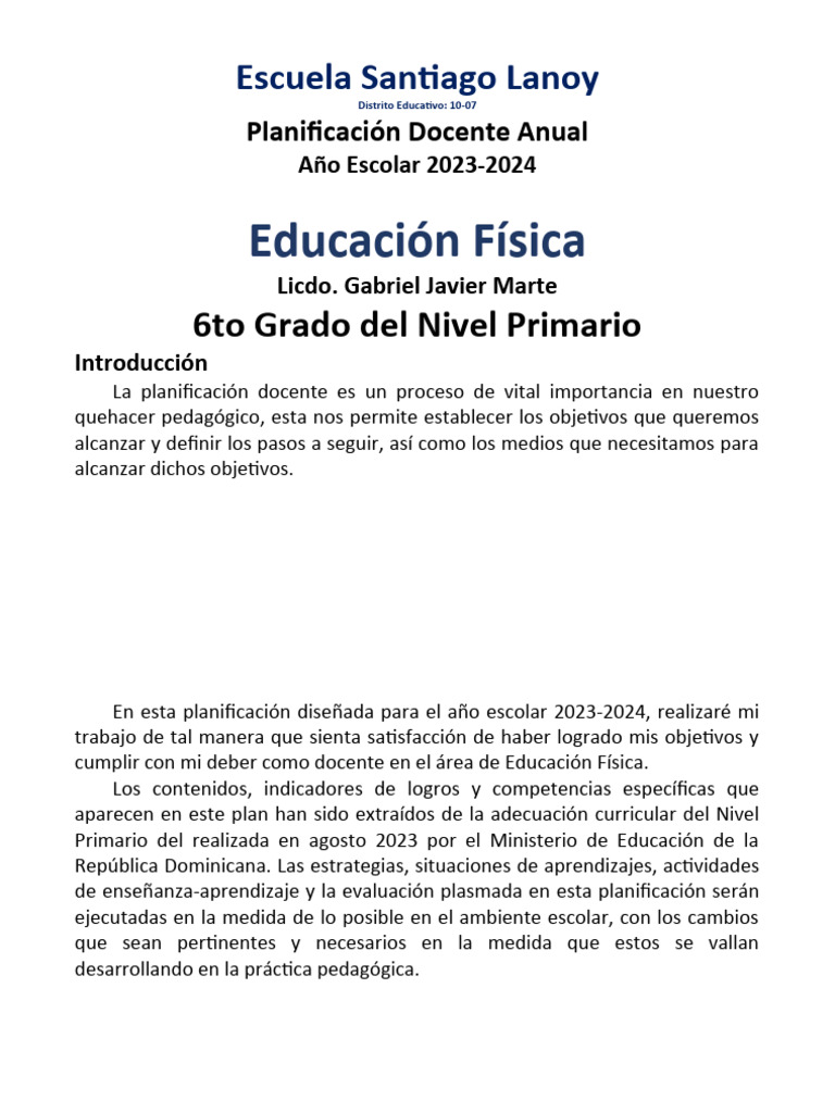 6to Grado Planificacion 2023-2024 | PDF | Evaluación | Planificación