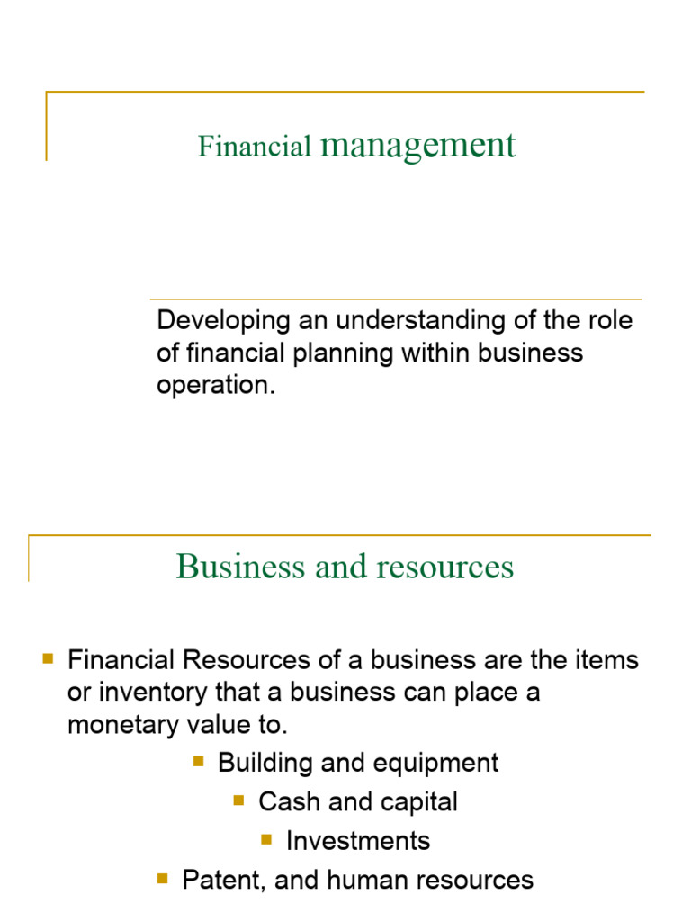 Business Financial Planning Guide | PDF | Debits And Credits | Balance ...