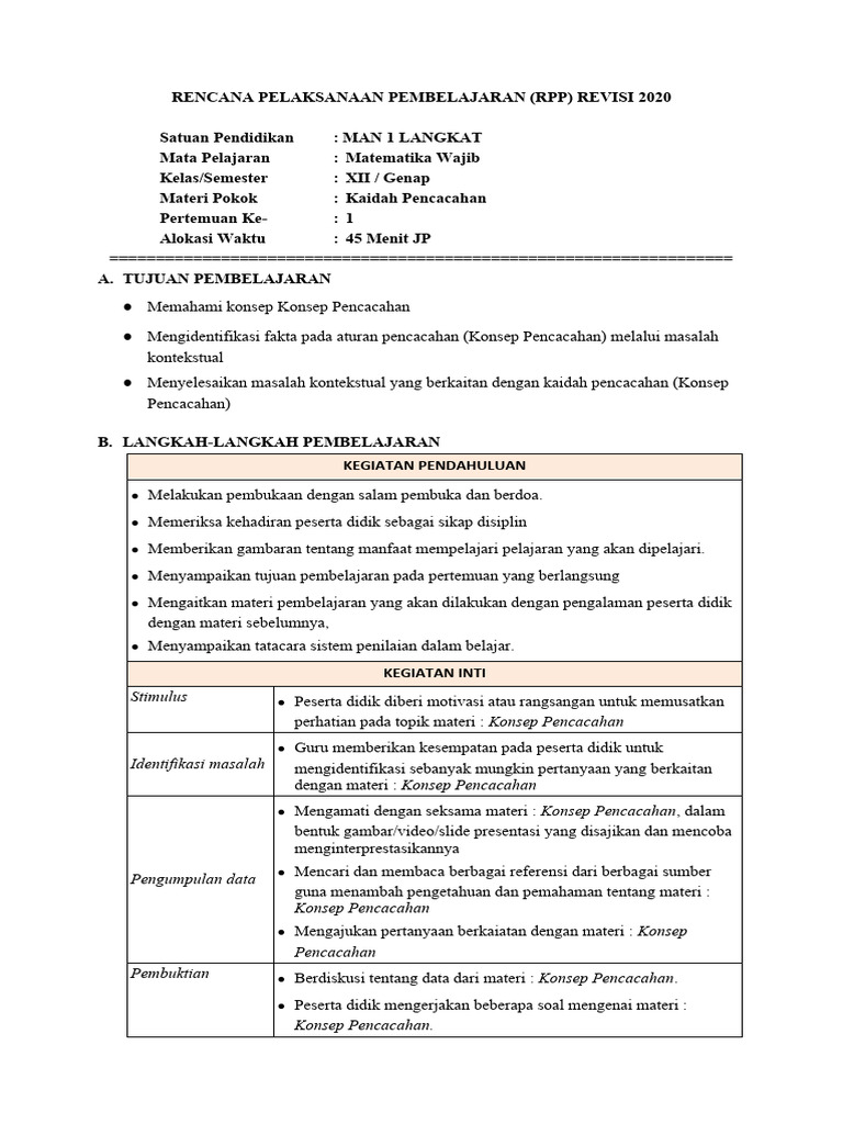 RPP 3 - Kaidah Pencacahan | PDF | Karier & Perkembangan | Seni