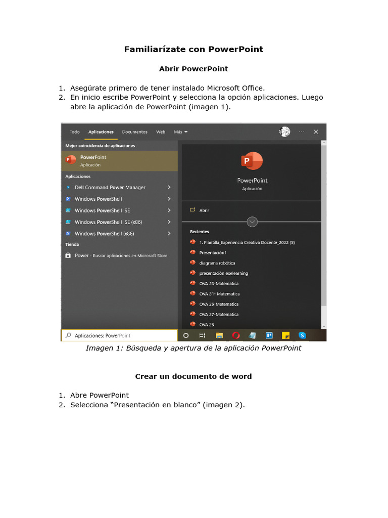 Familiarizate con powerPoint | PDF | Microsoft PowerPoint | Software