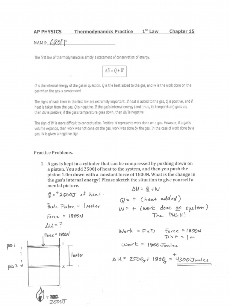 Thermodynamics Prac Problems Key | PDF