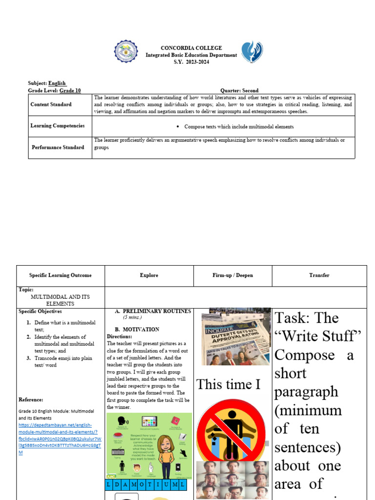 LP About Multimodal and Its Elements | PDF | Learning | Cognitive ...